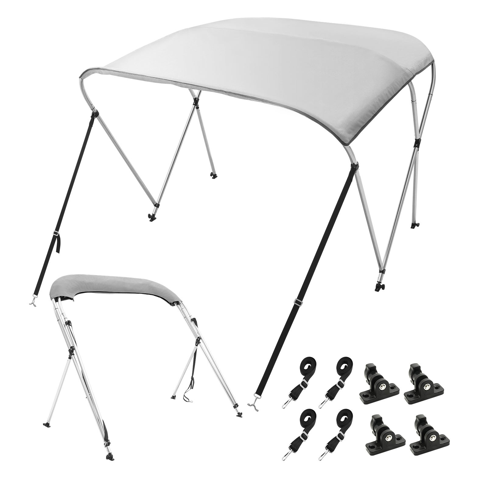 Bimini pour Bateau à VEVOR 3 Arceaux 182x117x137-152cm Taud Soleil ...