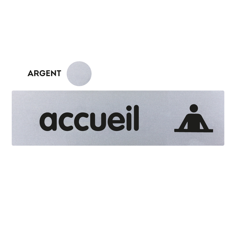 Plaque de porte Accueil - Classique argent 170x45mm - 4320106 | Leroy ...
