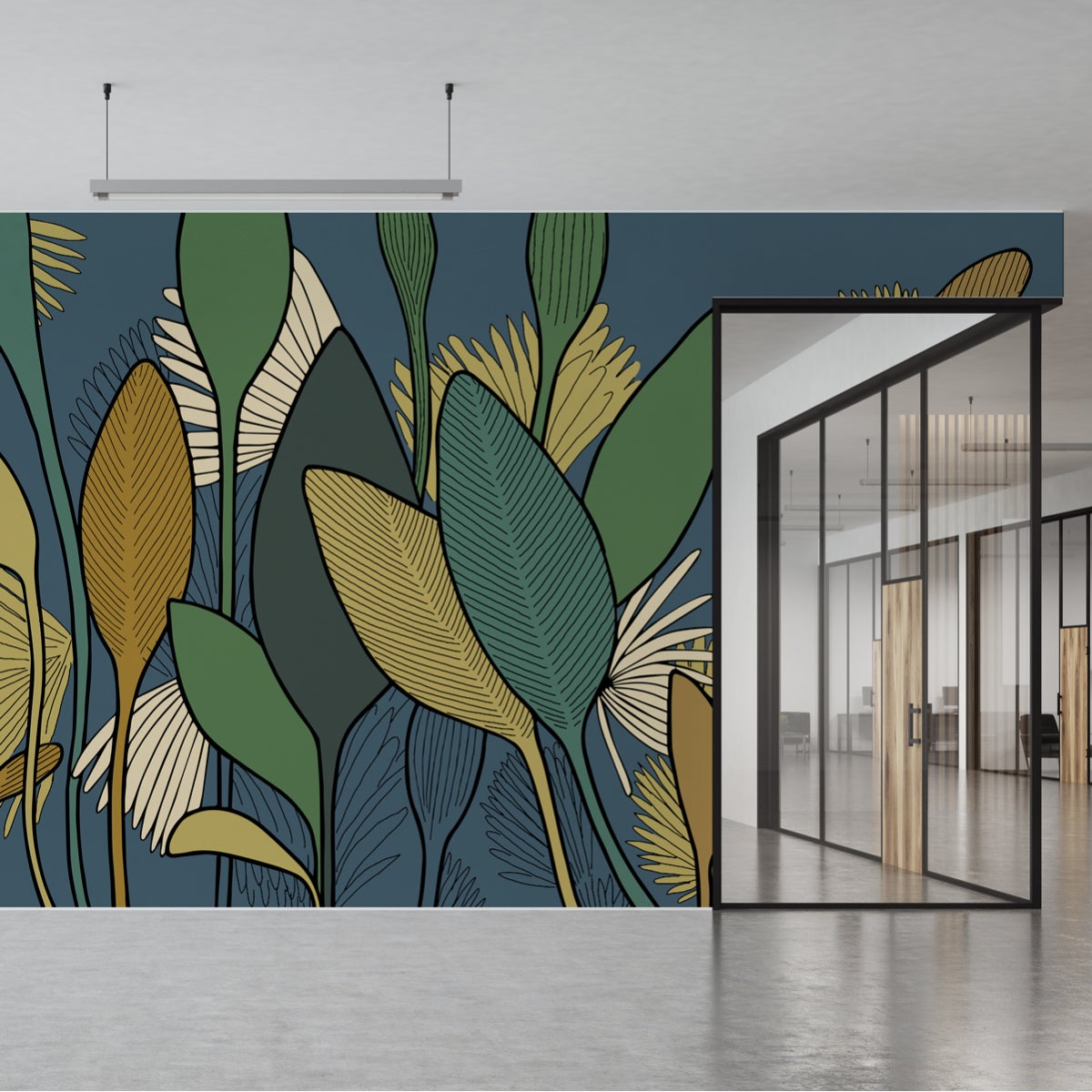 Papier peint panoramique Végétal, Vert 225 x 250cm | Leroy Merlin
