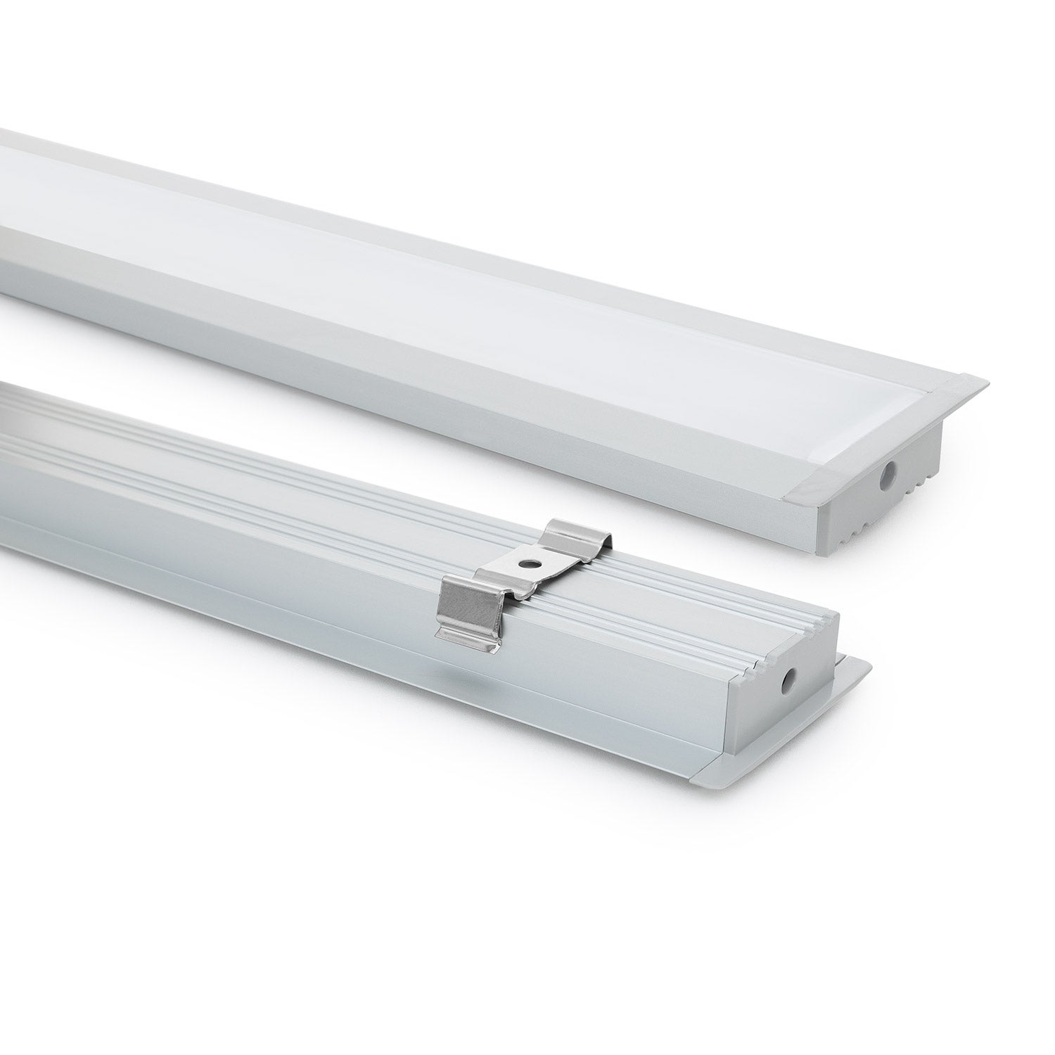 Ledkia Perfil Aluminio Empotrable para Tiras LED hasta 31 mm con Tapa ...