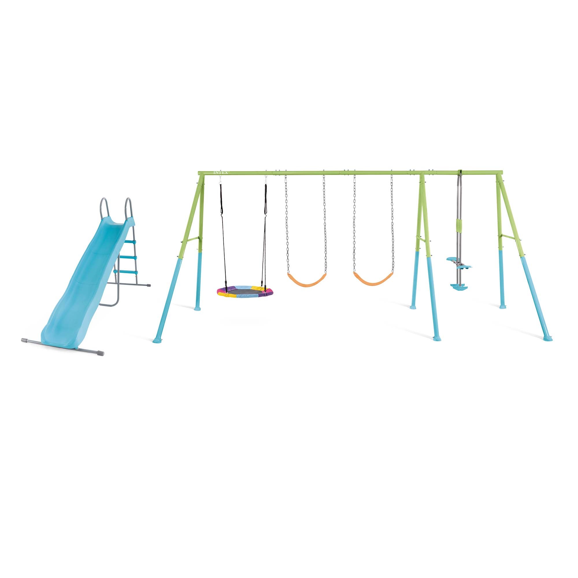 Intex 44151 Balançoire verte et bleue avec 5 fonctions | Leroy Merlin
