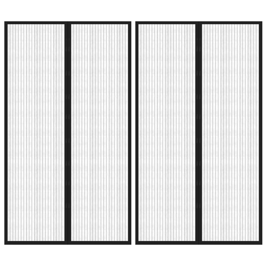 Tende Antimosche 2 pz per Porte con Magneti Nere 200x80 cm CFW65320 ...