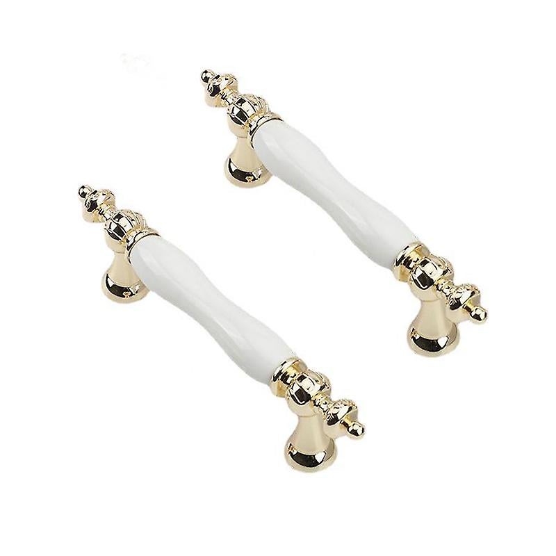 2 pièces poignée en céramique Style européen armoire porte poignée ...