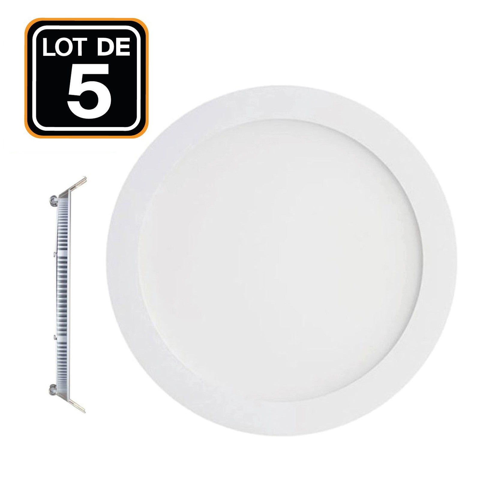 5 Spot Encastrables LED 6W Rond Extra-Plat Blanc Froid 6000K | Leroy Merlin