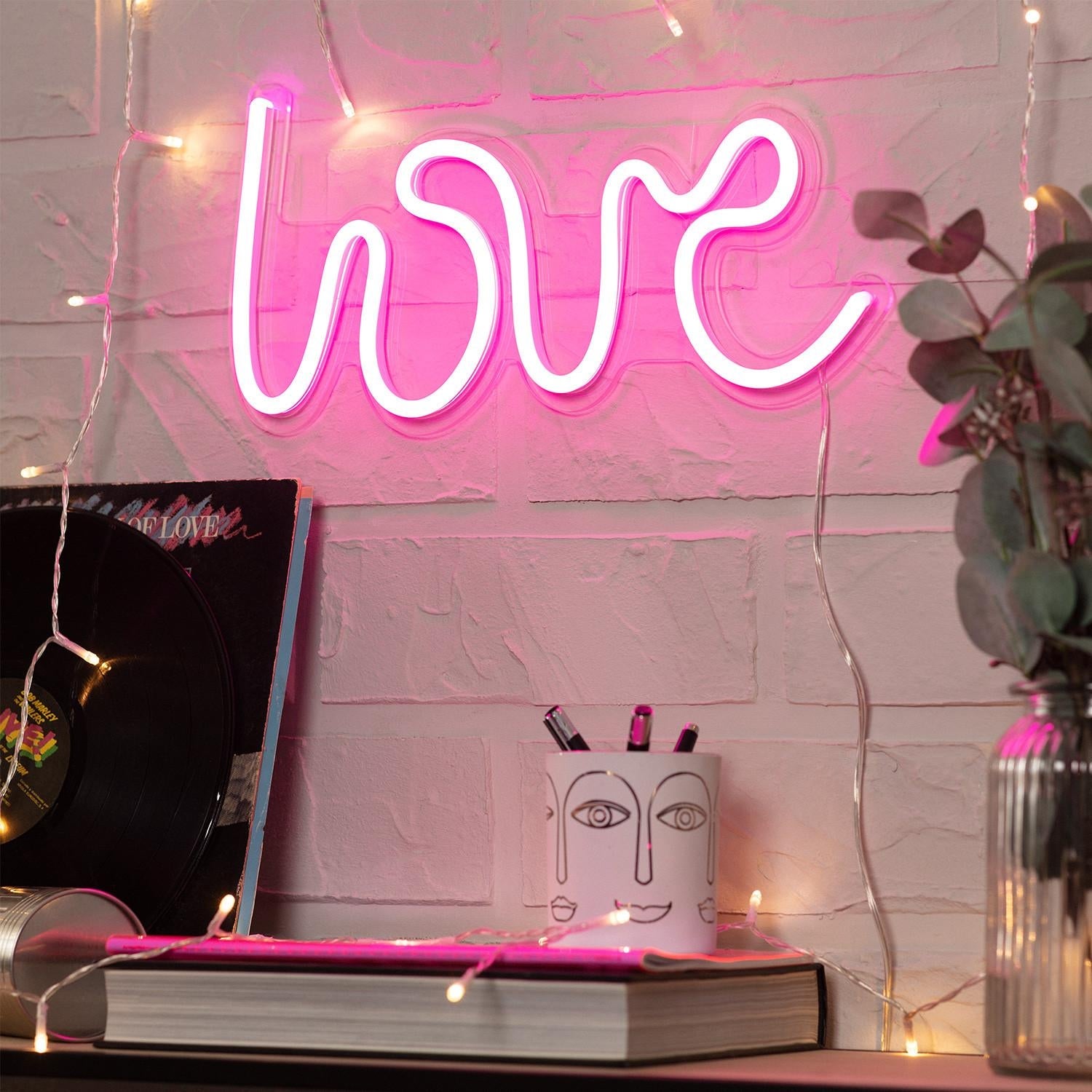 Ledkia Letrero Neón "LOVE" Rosa | Leroy Merlin
