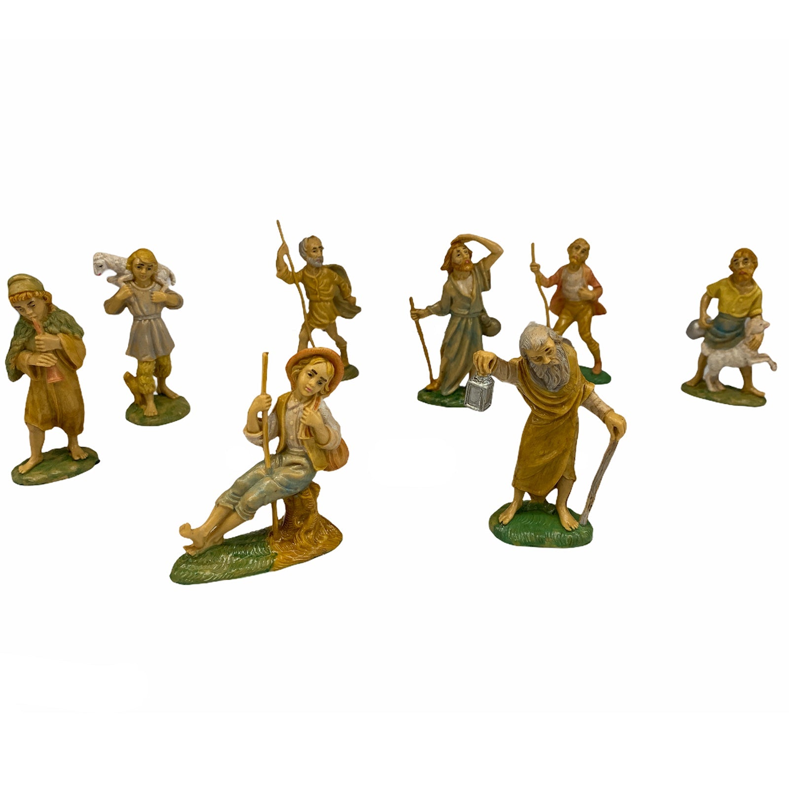 Statuette per presepe natalizio con 12 pastori assortiti in plastica ...