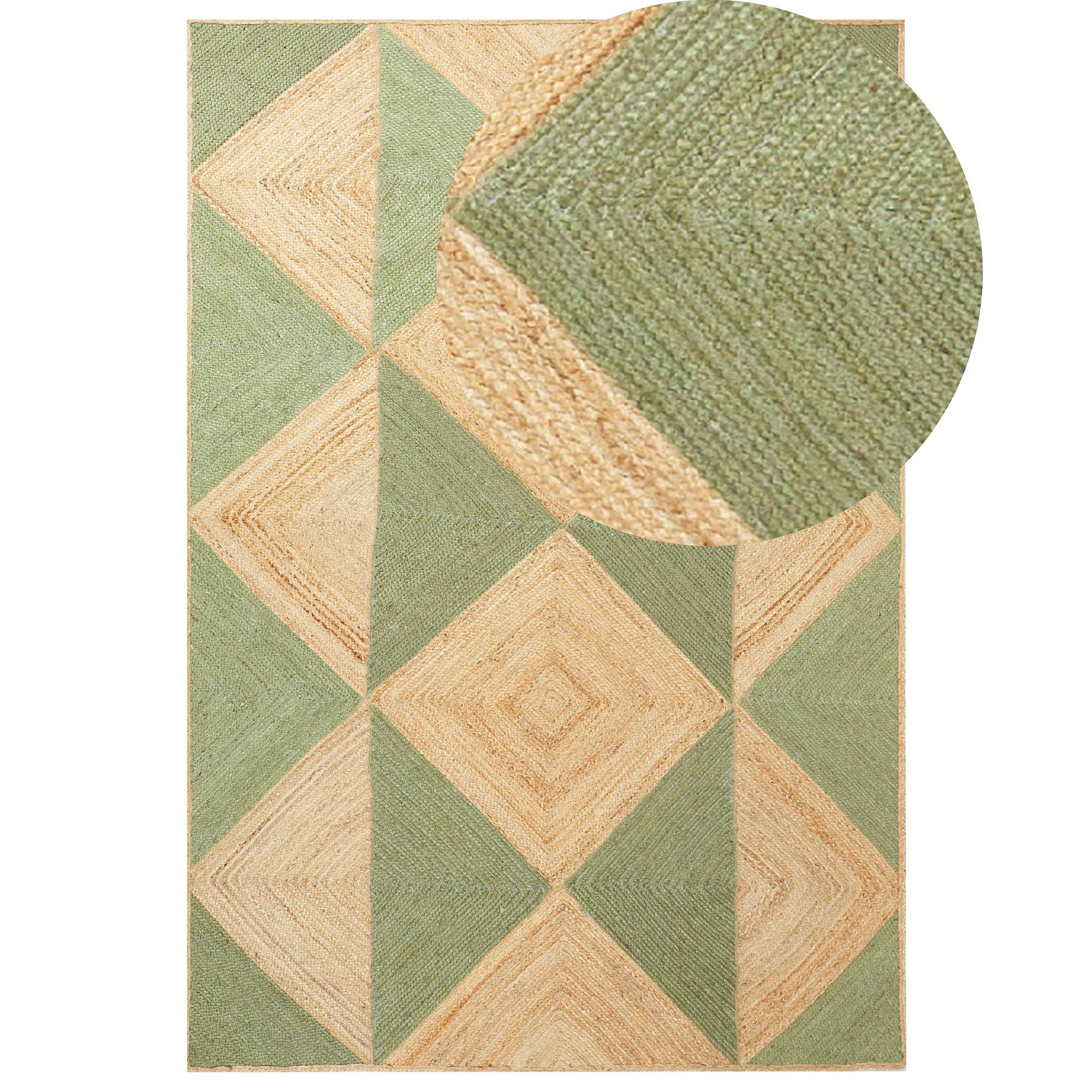 Tapis en jute beige et vert 160 x 230 cm CALIS | Leroy Merlin