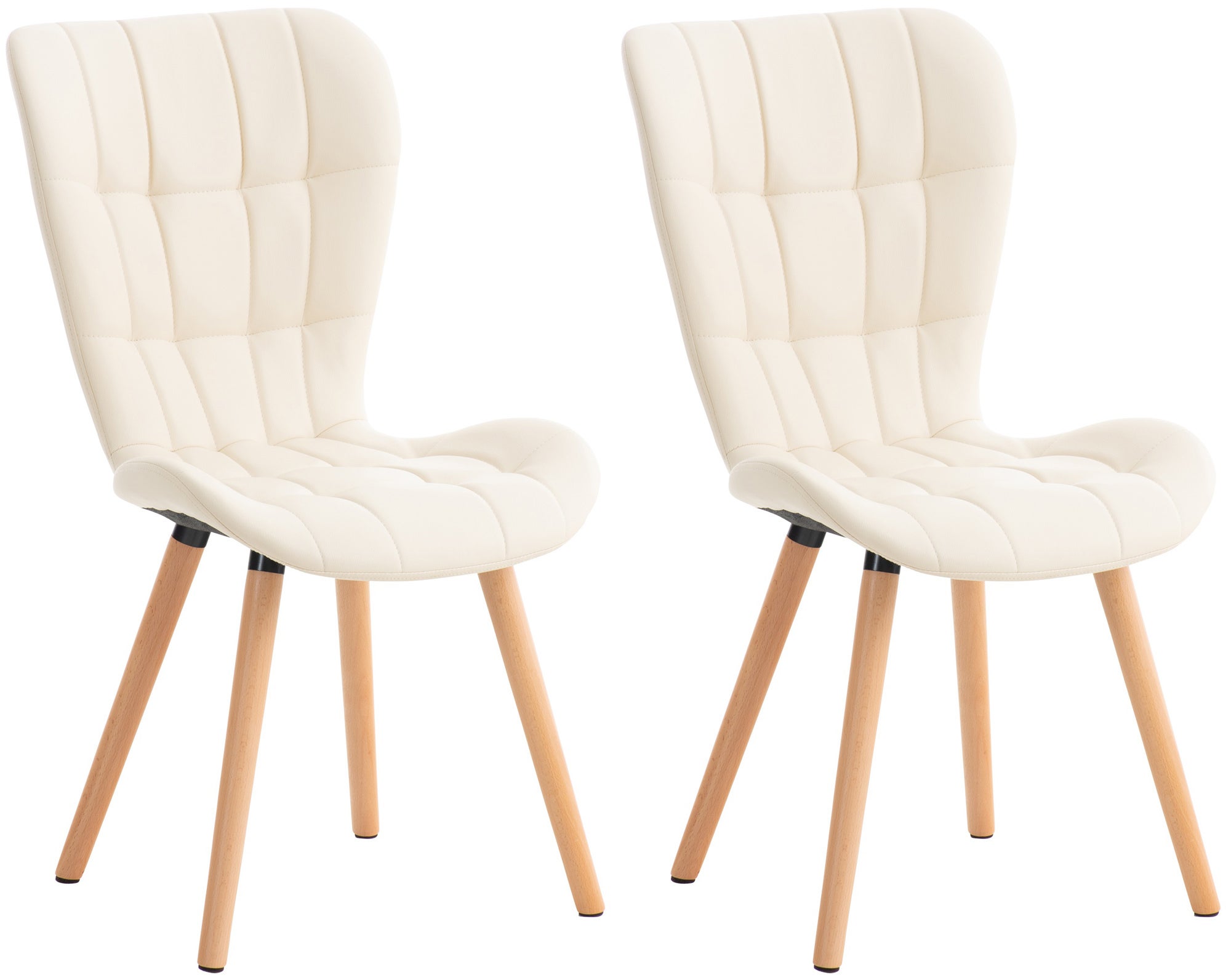 Conjunto de 2 sillas Elda símil piel color crema | Leroy Merlin