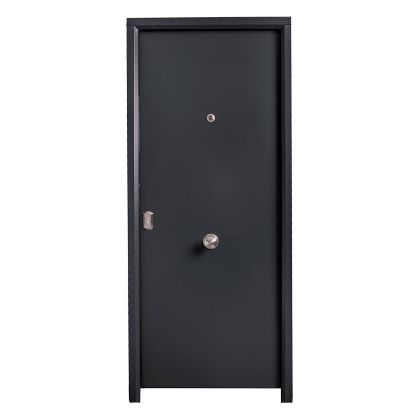 Porte d'entrée ELISA 90 cm 45 mm en acier en 2 couleurs - Couleur: Noir ...