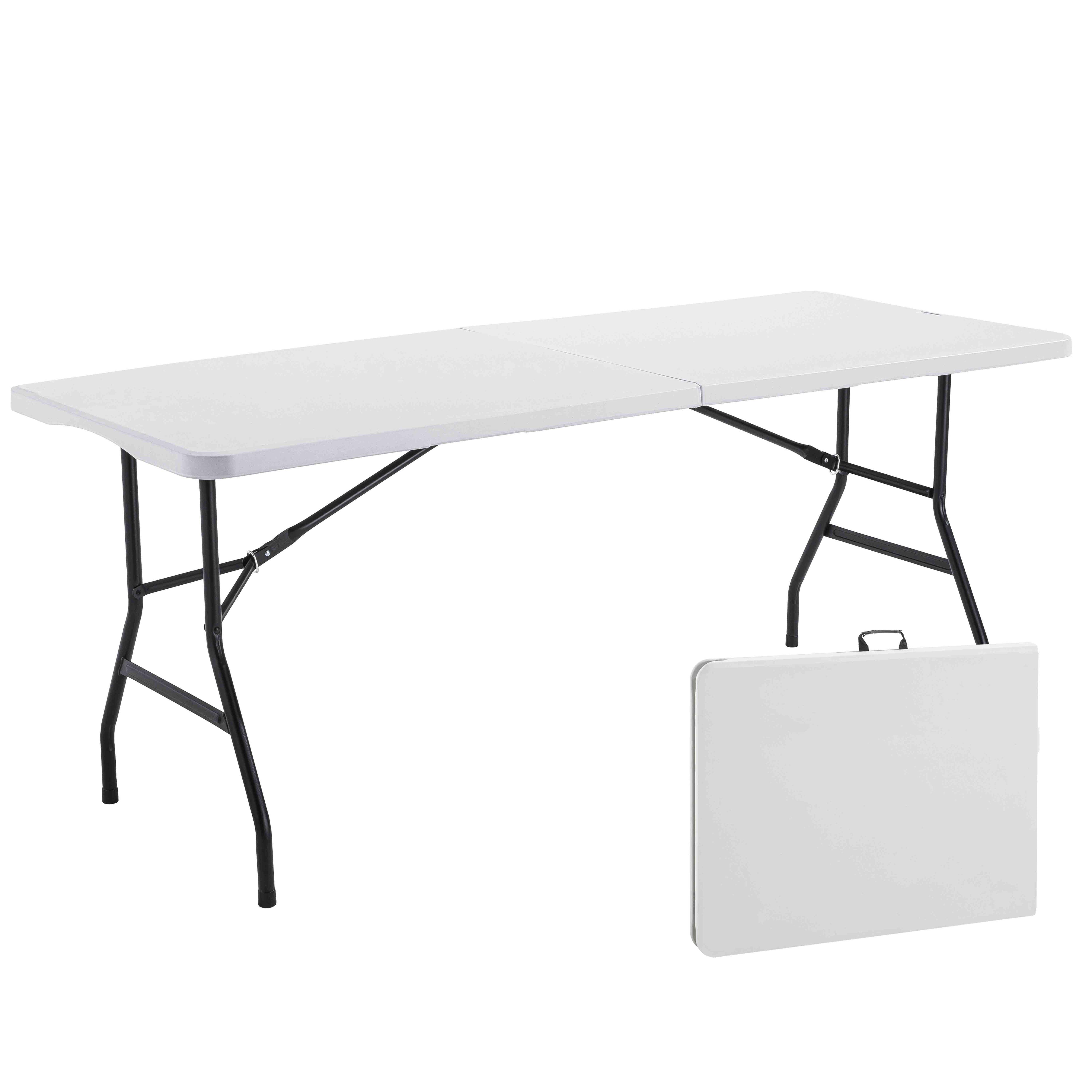 Table à manger de jardin rectangulaire en Polyéthylène Blanc 8 places ...