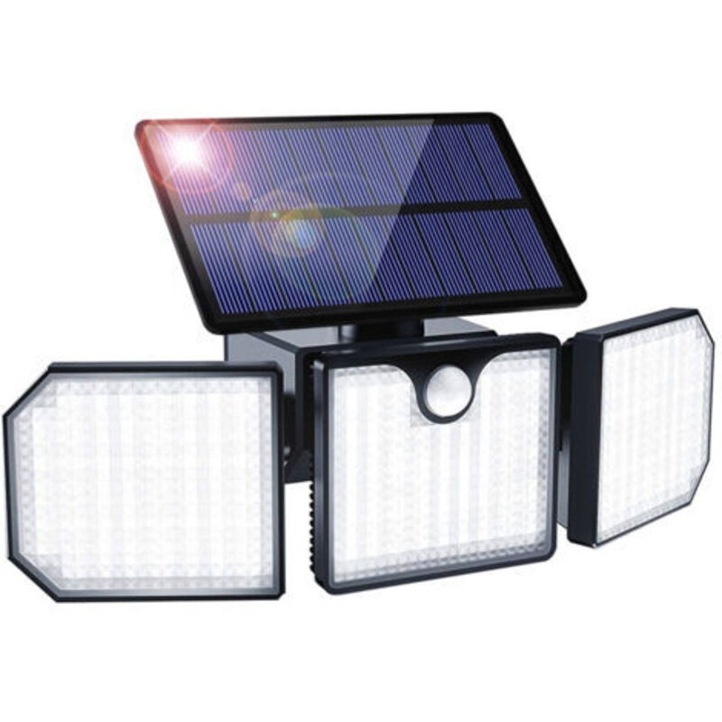 Lampe Solaire Extérieur 3 Têtes Détecteur Mouvement Étanche IP65, Spot ...