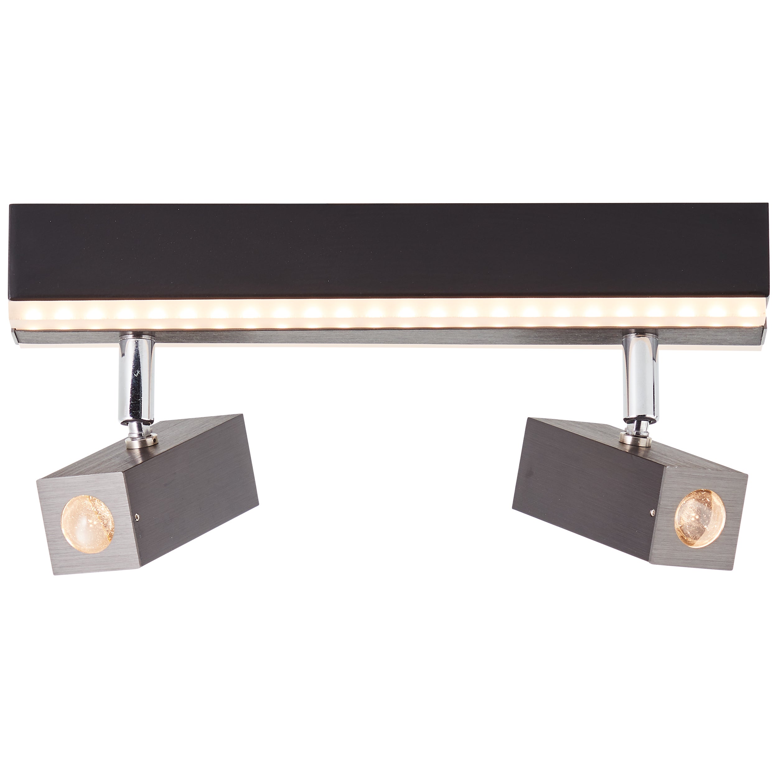 Lampe Brilliant Howle LED spot bar 2 lampes aluminium/métal noir ...