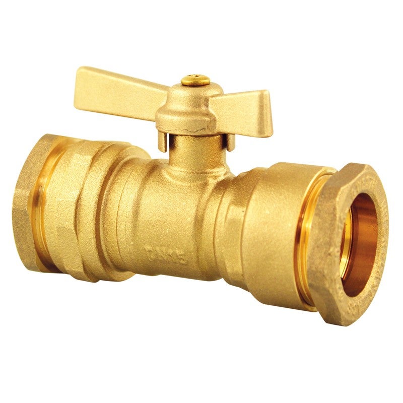 Vanne laiton avec raccords à compression pour tube PE Ø25 | Bricoman