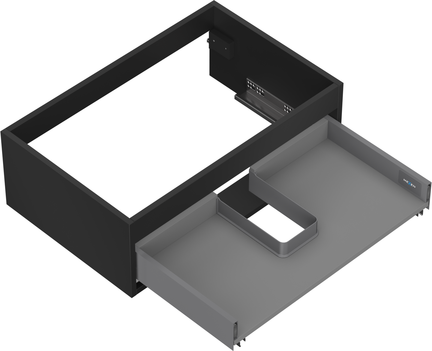 Mexen Box-A corps de meuble sous-lavabo 70 cm, 1 tiroir, noir mat ...