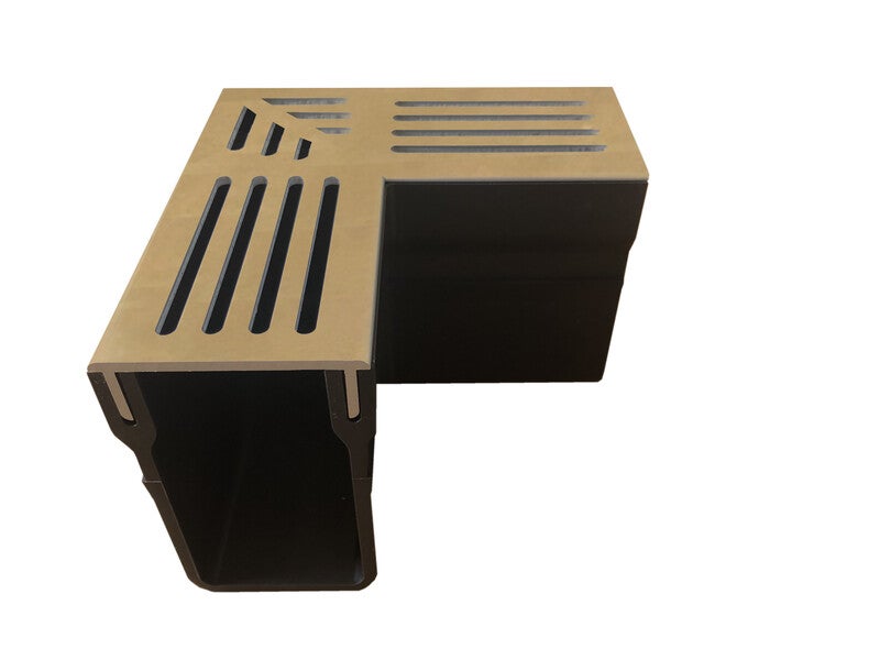 Pieza angular para canaletas de desagüe Acero corten 149 x 149 - Por ...