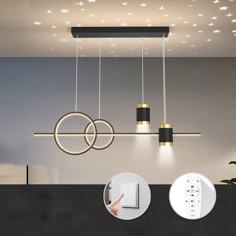 Lámpara colgante LED regulable,base cuadrada,lámpara colgante circular ...