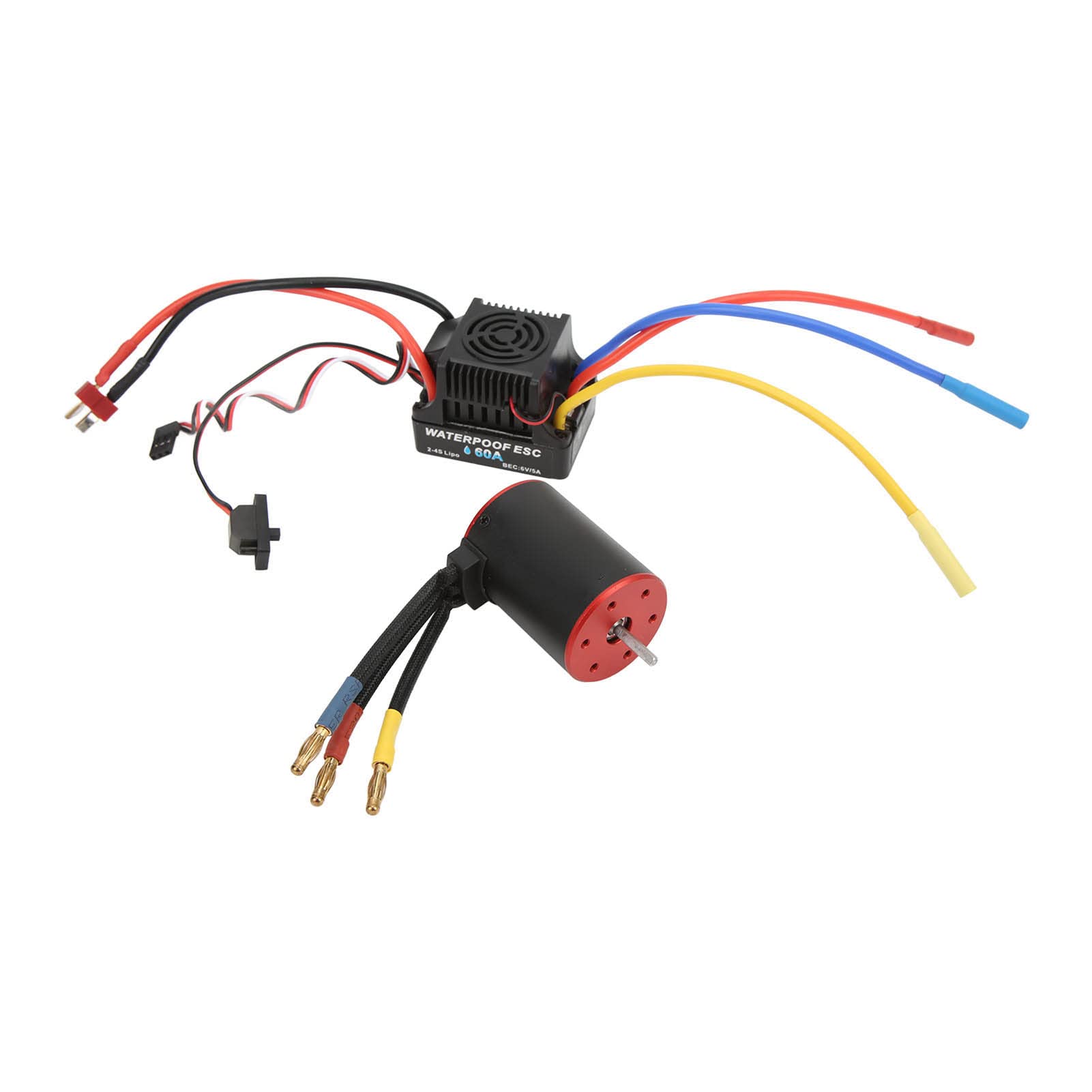 Motor sin escobillas 3650 2300KV 60A ESC línea larga eléctrica para 1/8 1/10 RC coche regulador ...
