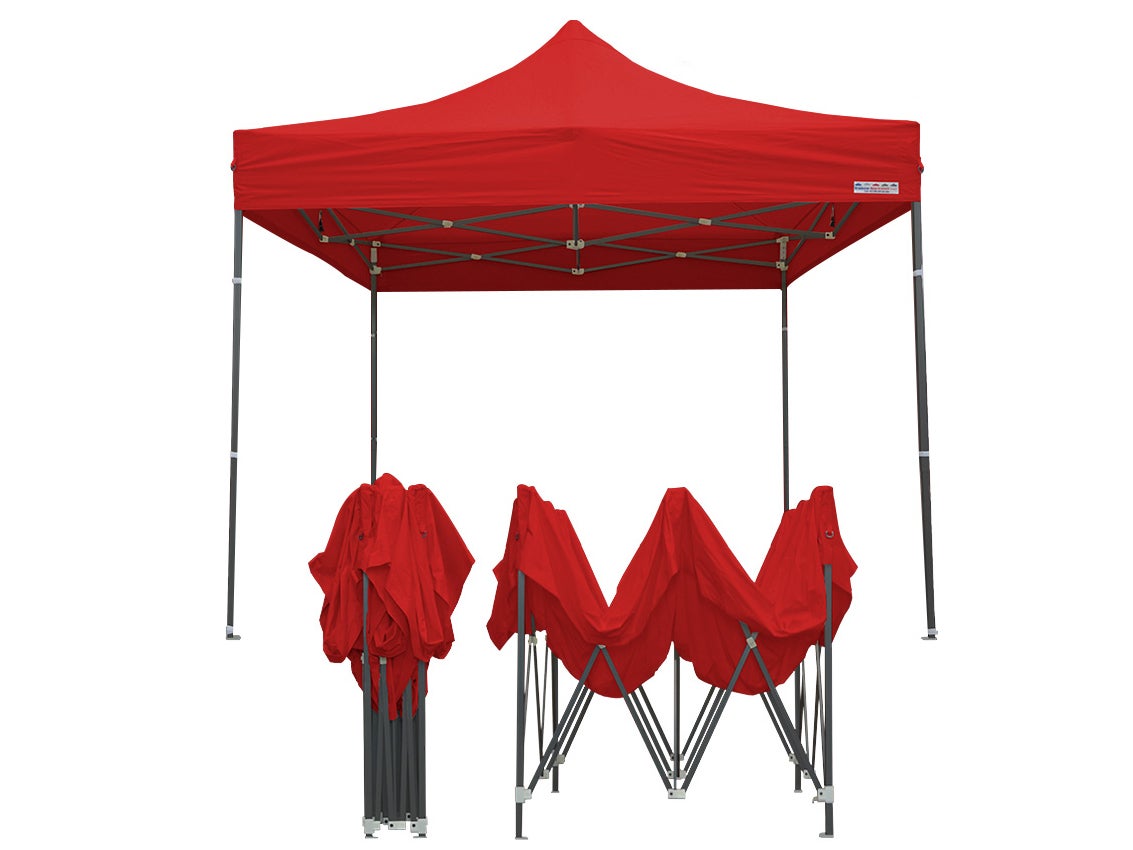FRANCE BARNUMS -Tente Pliante 3x3m | Tonnelle 9m² | Abri, Jardin, Terrasse| Acier 31mm | Rouge ...
