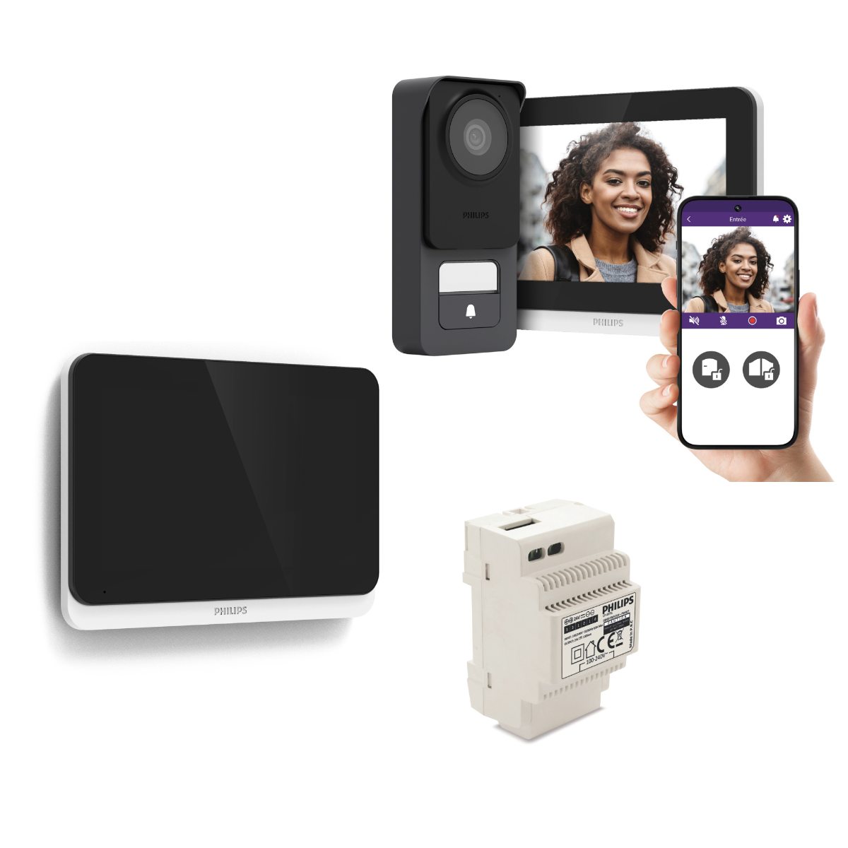Visiophone filaire et connecté 3K Philips WelcomeEye Connect 3 avec ...