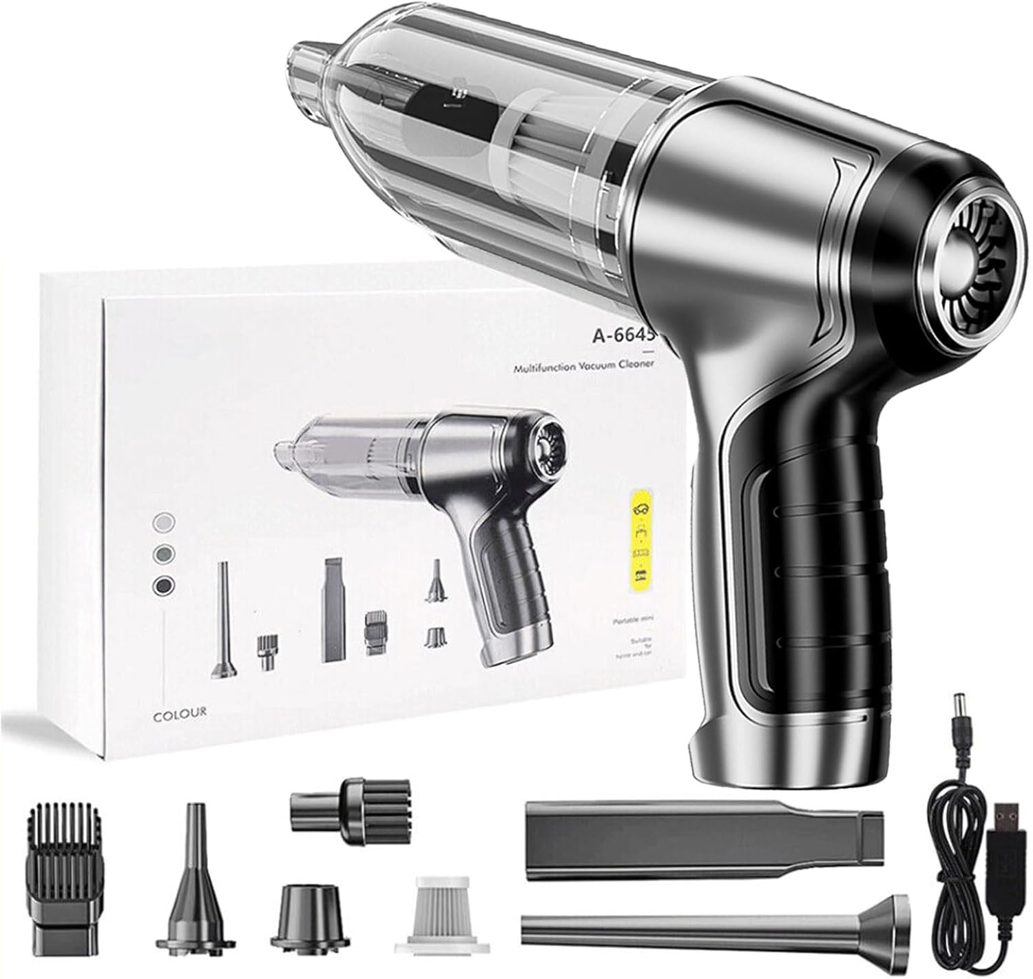 Aspirateur Vortex Compact Pro 12000Pa 2-en-1 sans Fil Voiture Souffleur ...