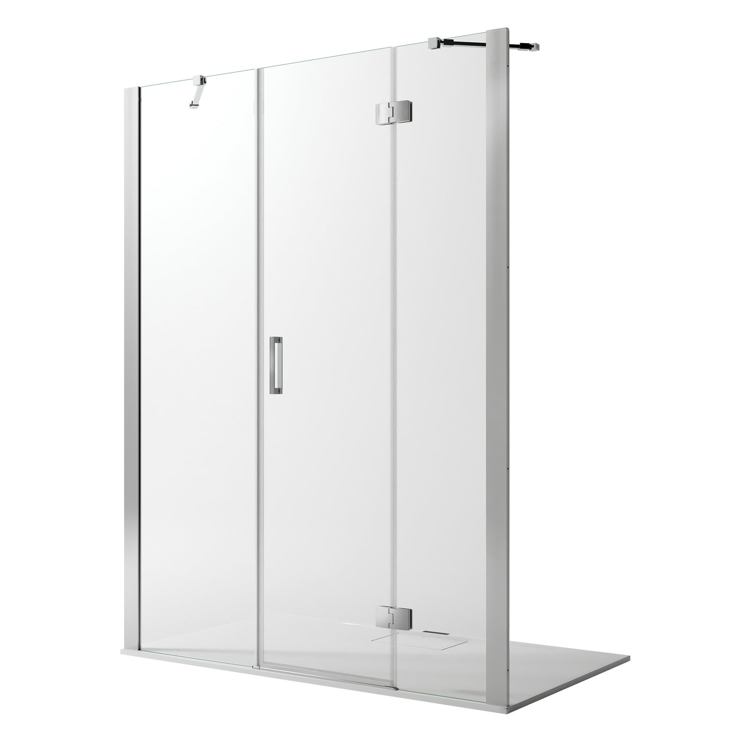 Puerta de ducha155CM H190 Vidrio Transparente con Easy-Clean mod. Flip ...