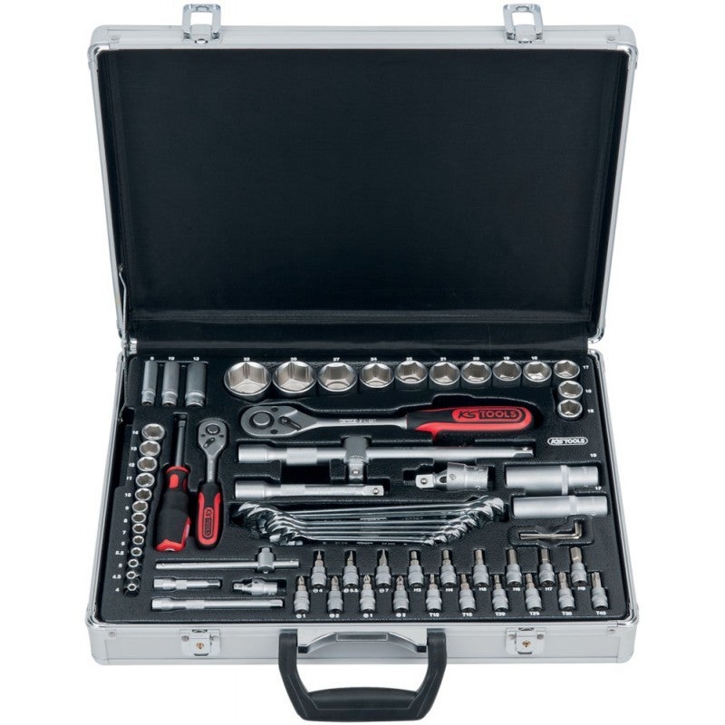 Coffret de douilles F6 en aluminium - 1/4'' - 1/2'' - 70 pcs - KS Tools 911.0670 | Leroy Merlin