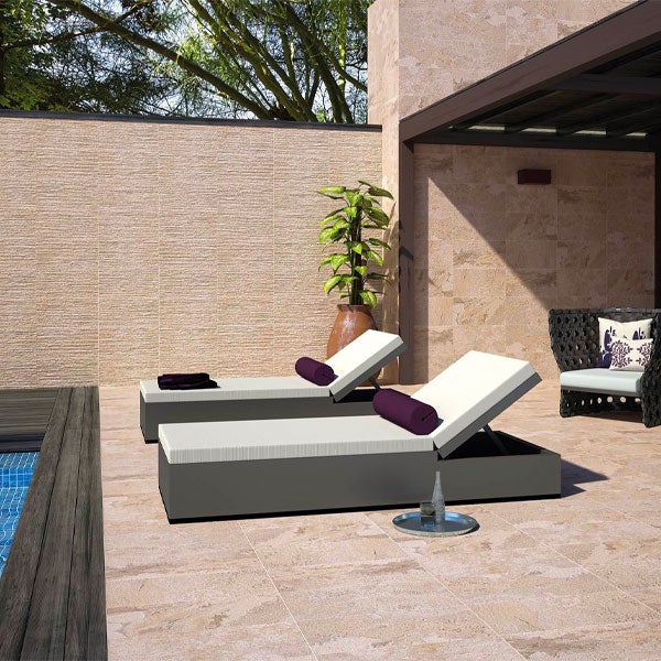 Carrelage sol extérieur effet pierre Roc beige R10 30*60cm - Réflex ...