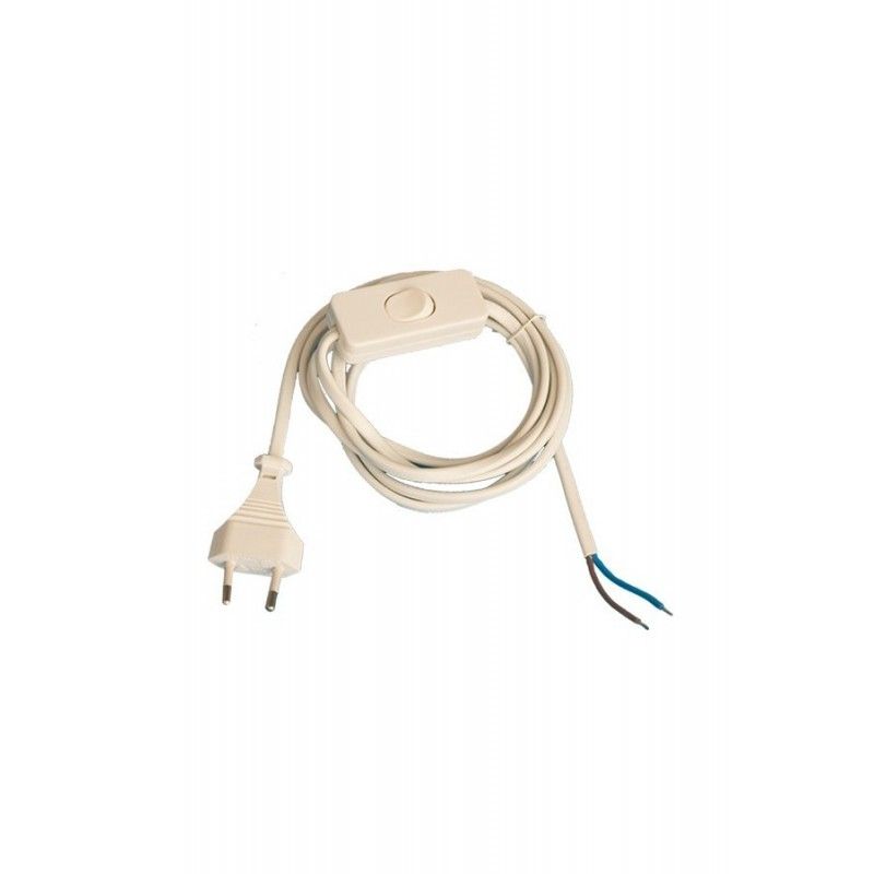 Cable plano con interruptor de paso blanco 1.5 metros | Leroy Merlin