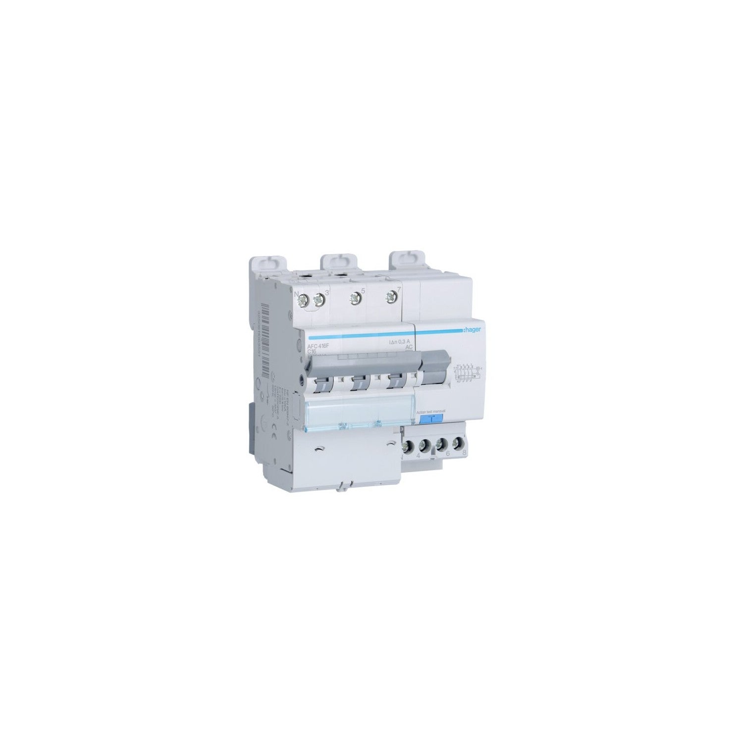 Afc416f Hager Disjoncteur Différentiel Triphasé + Neutre 6-10ka Courbe ...