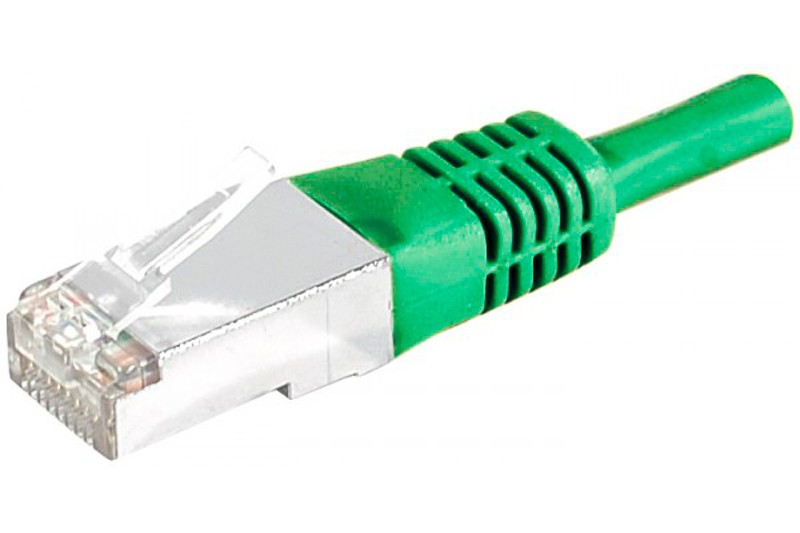 Câble ethernet cat 5e 1m blindé vert CONECTICPLUS | Leroy Merlin