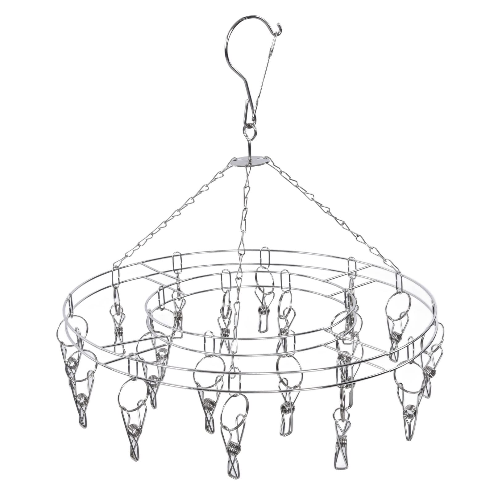 Perchero de acero inoxidable para calcetines, percha para ropa con 20 pinzas, percha para secar ...