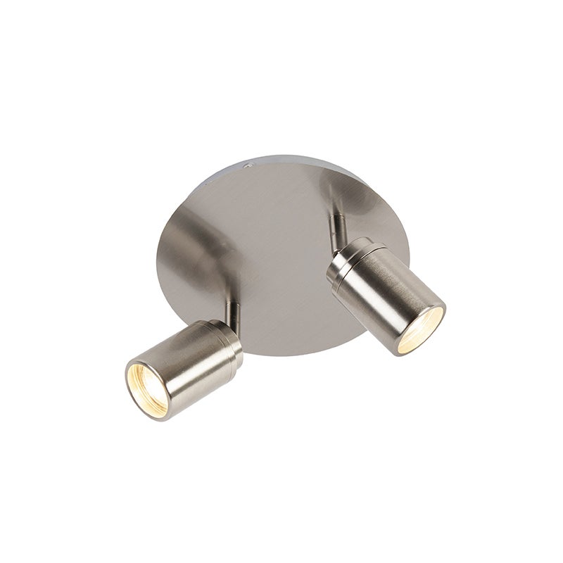 Foco moderno de baño de acero 2 luces IP44 - Ducha | Leroy Merlin