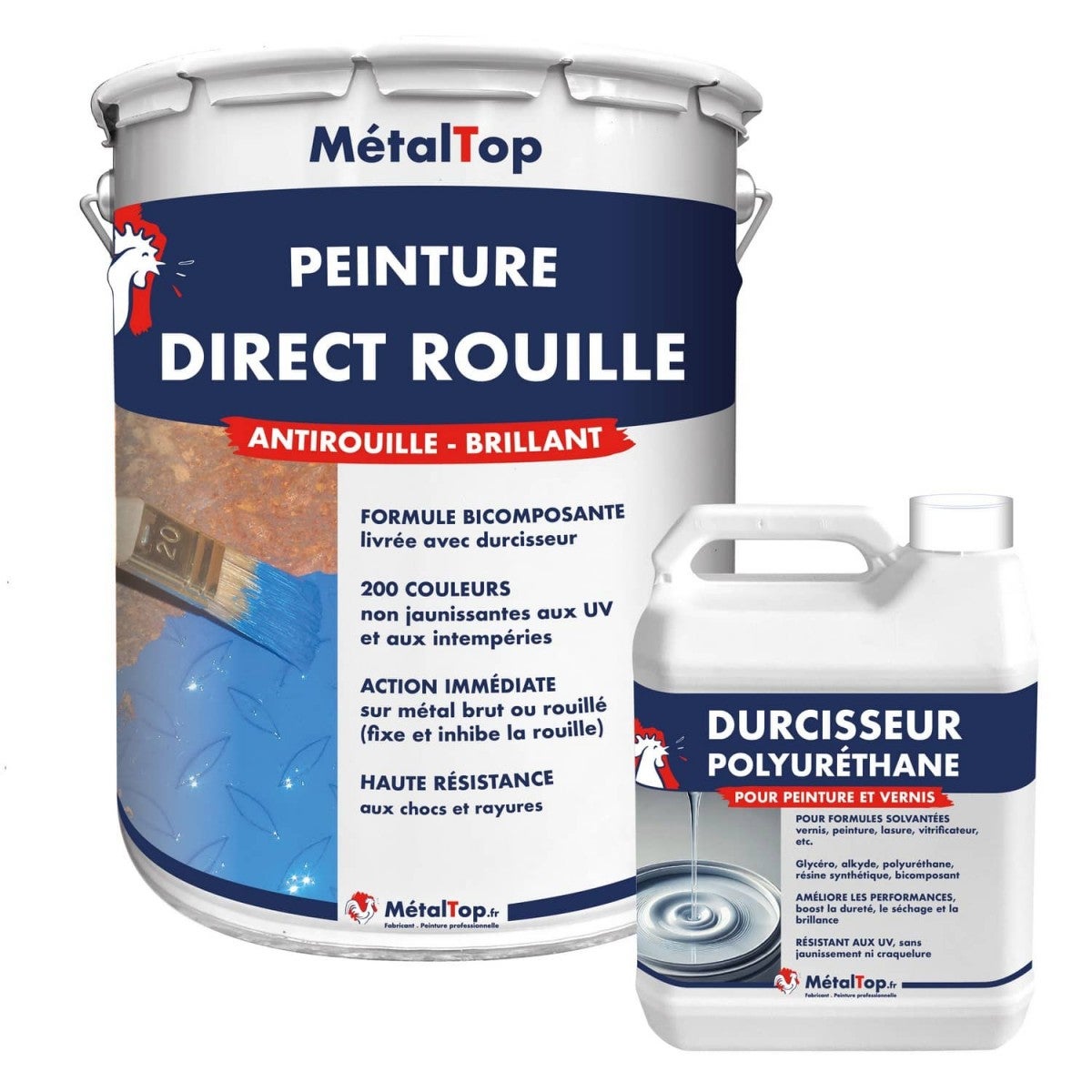 Peinture Direct Rouille - Rouge rubis - RAL 3003 - 5 L - Métaltop ...