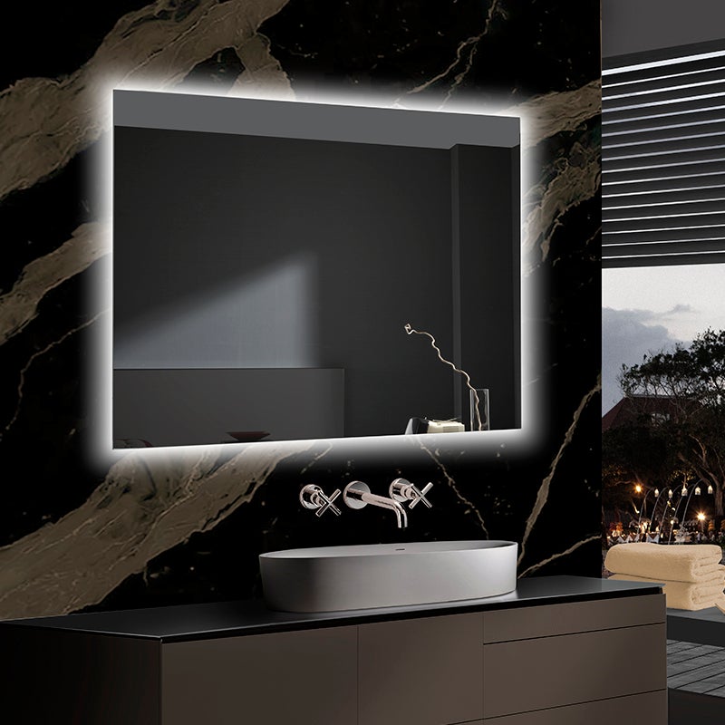 Espejo led baño cuadrado retroiluminado SUPRA 120x80 - CRISTALED ...