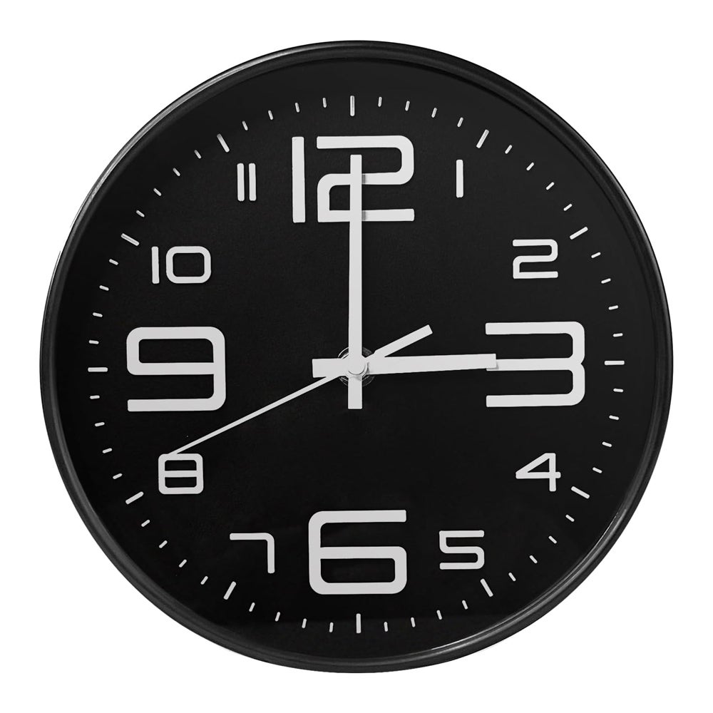 Reloj de pared redondo, 30 cm, moderno, de cuarzo, silencioso, sin tictac, decorativo, de alta ...