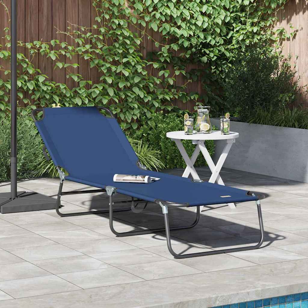 Tumbona plegable Azul 188 x 57 x 86,5 cm Poliéster | Leroy Merlin
