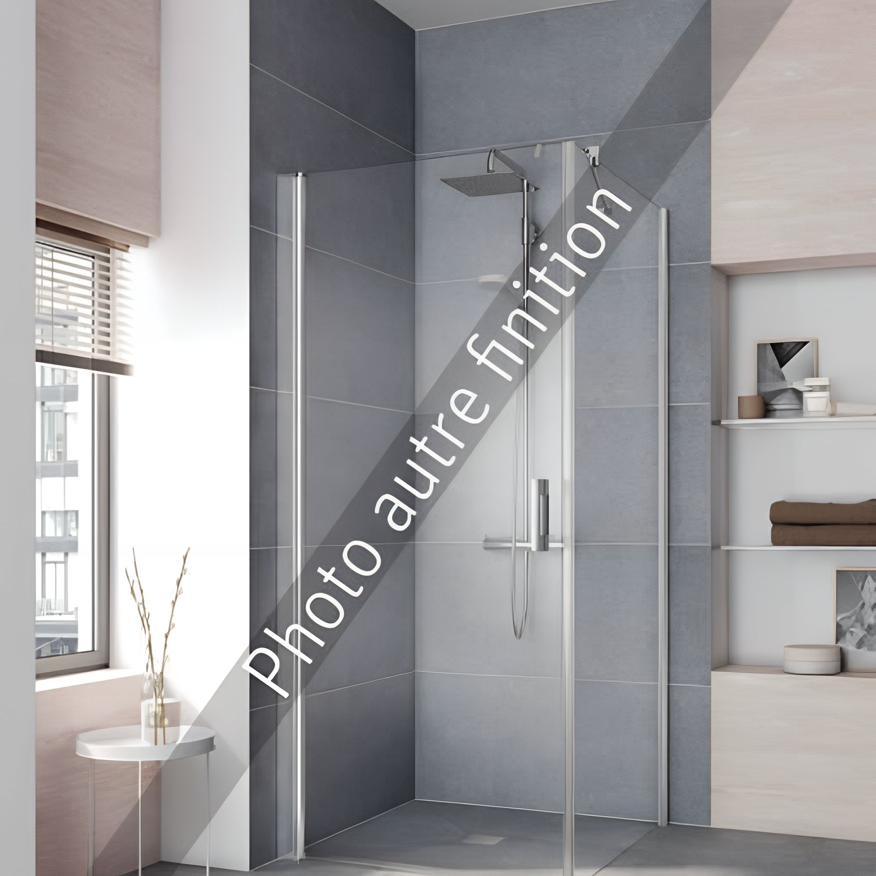 Paroi de douche fixe largeur 70cm hauteur 200 cm profilé argent poli ...