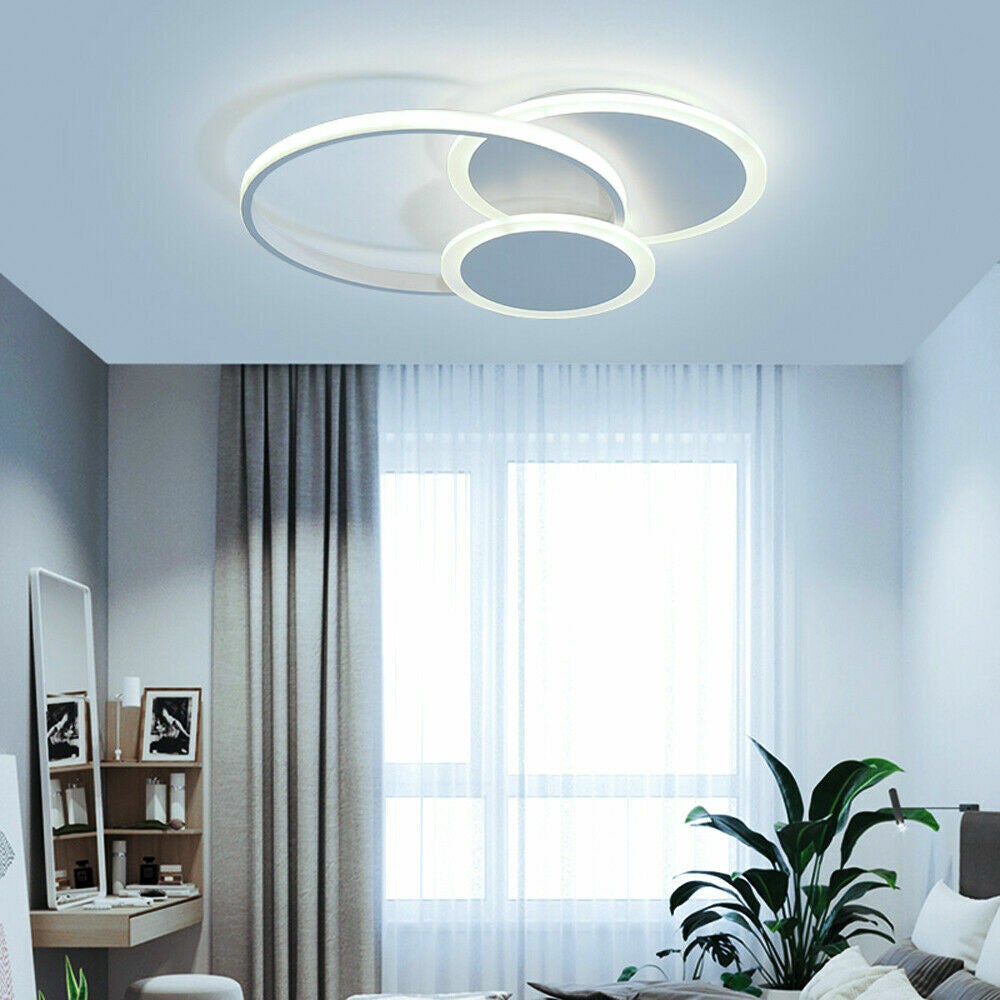 Lampadario Moderno a Led Plafoniera Cerchi per Camera da Letto Cucina ...