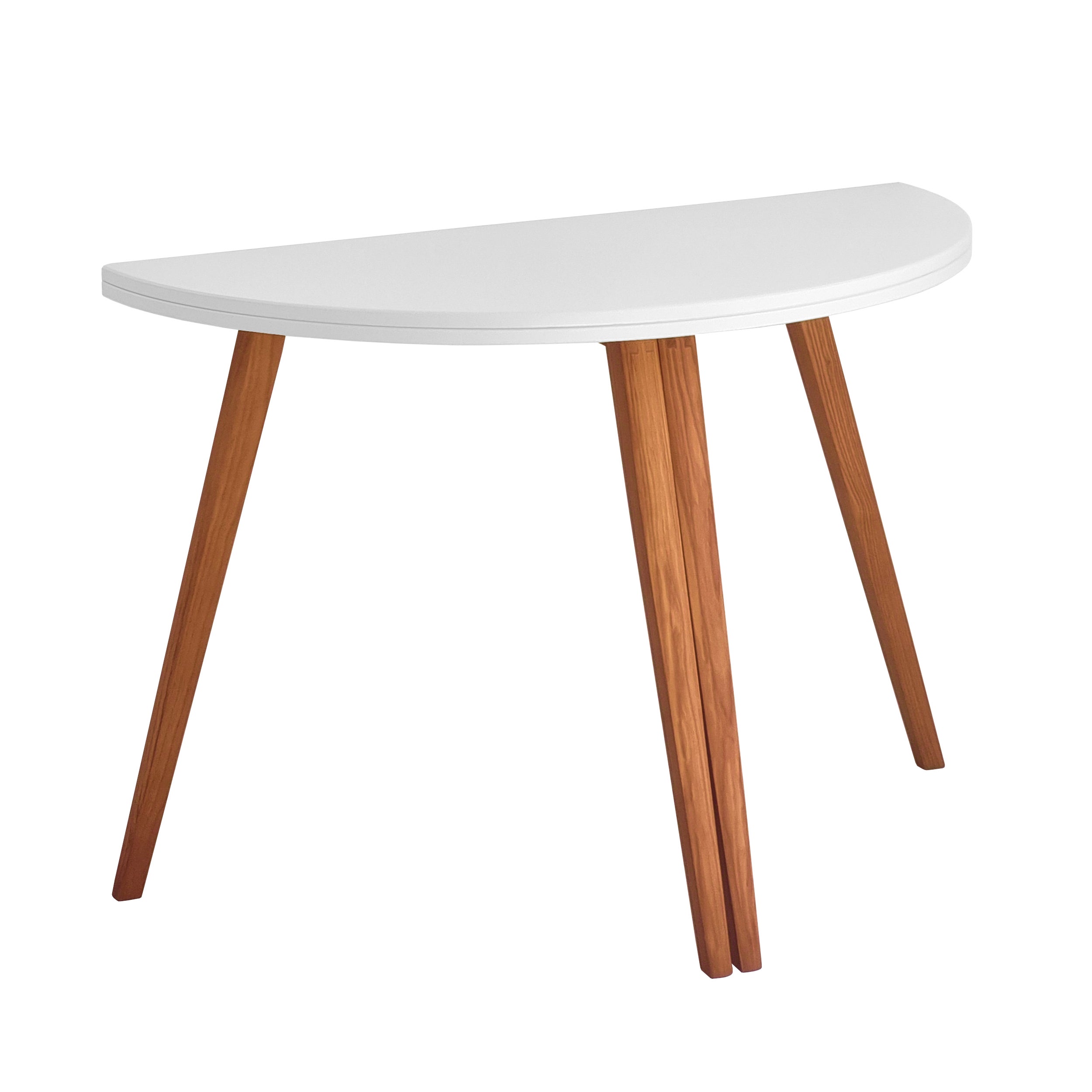 Table demi-lune, console extensible 60 x 120 Mawi, Blanc, table à ...