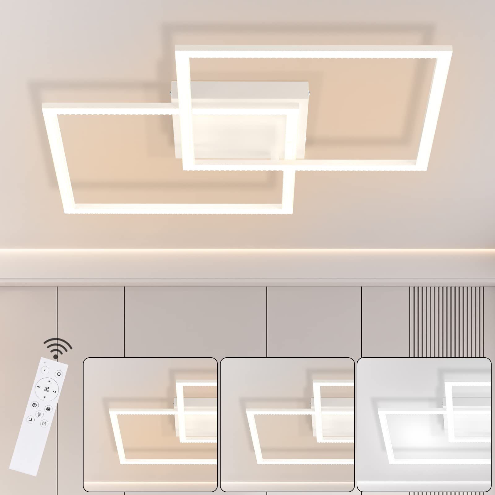 ZMH Plafonnier LED Design Moderne Dimmable avec Télécommande ...