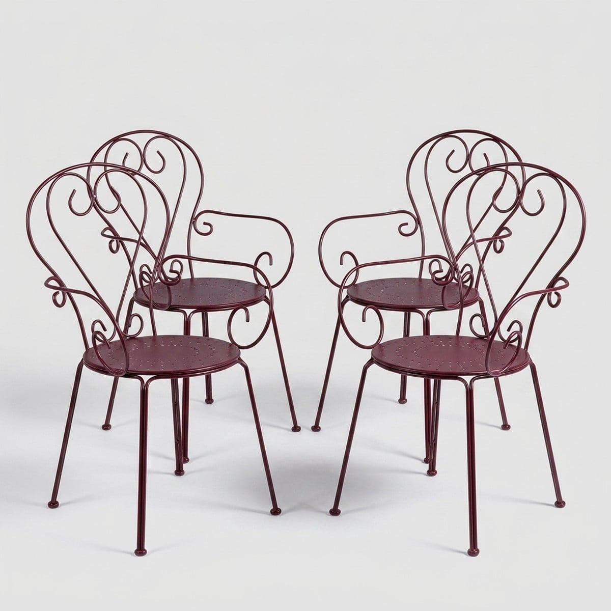 4 Sedie da giardino esterno impilabile stile shabby chic Etienne YES ...
