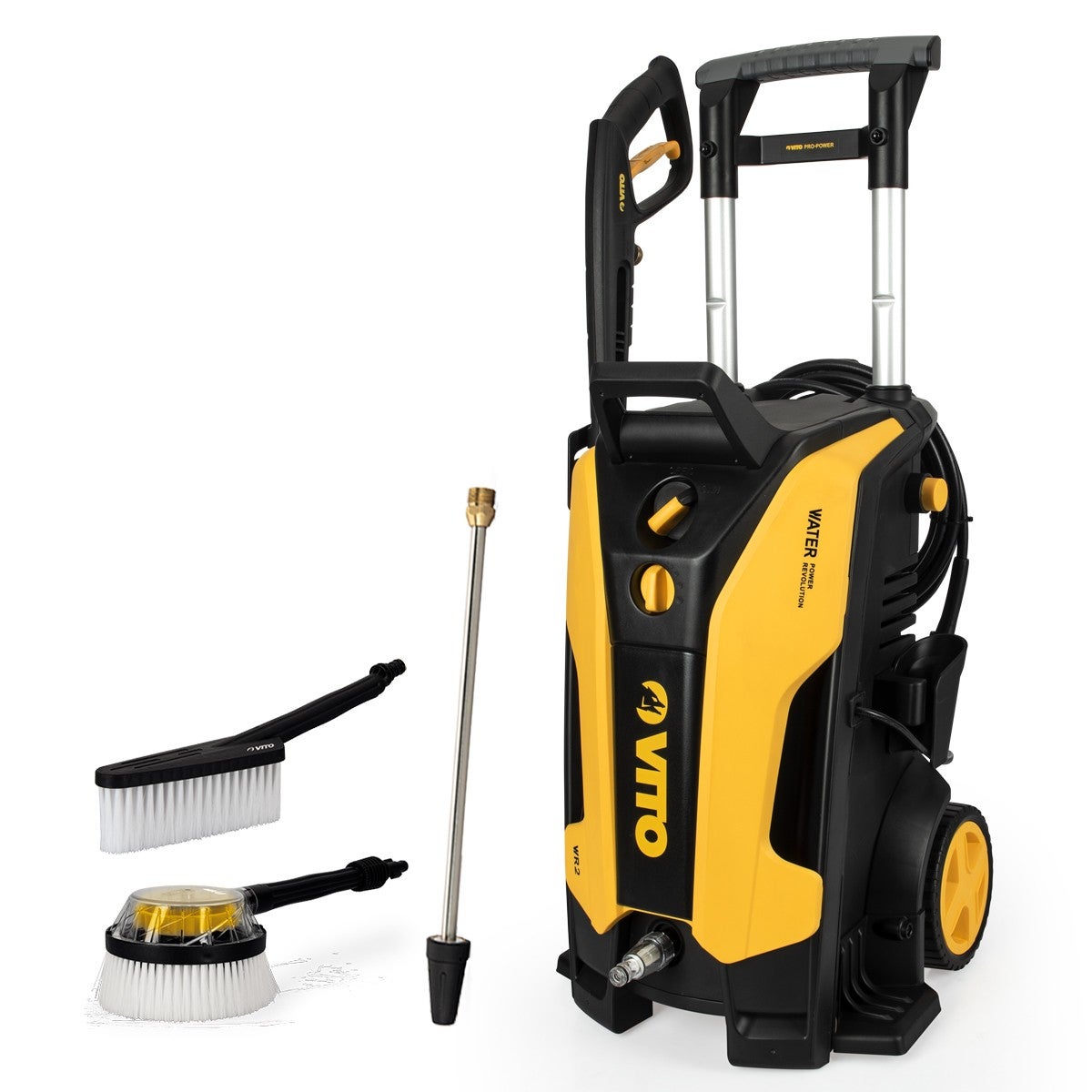 Nettoyeur haute pression 130 bars1800W Tuyau 5m Lance turbo + 2 Brosses Réservoir détergent ...