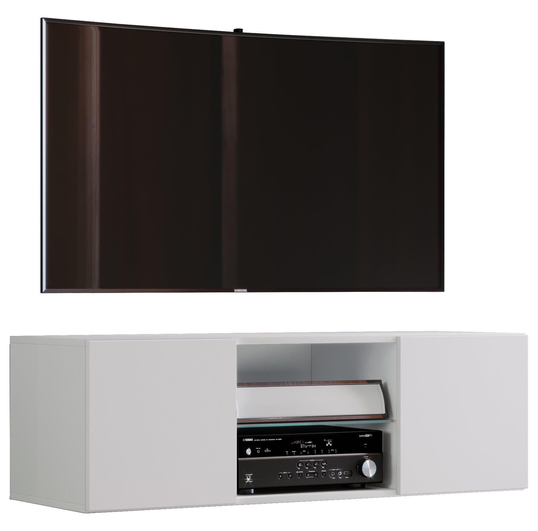 VCM Meubles TV Jusa Blanc H. 40 x B. 95 x T. 36 cm | Leroy Merlin