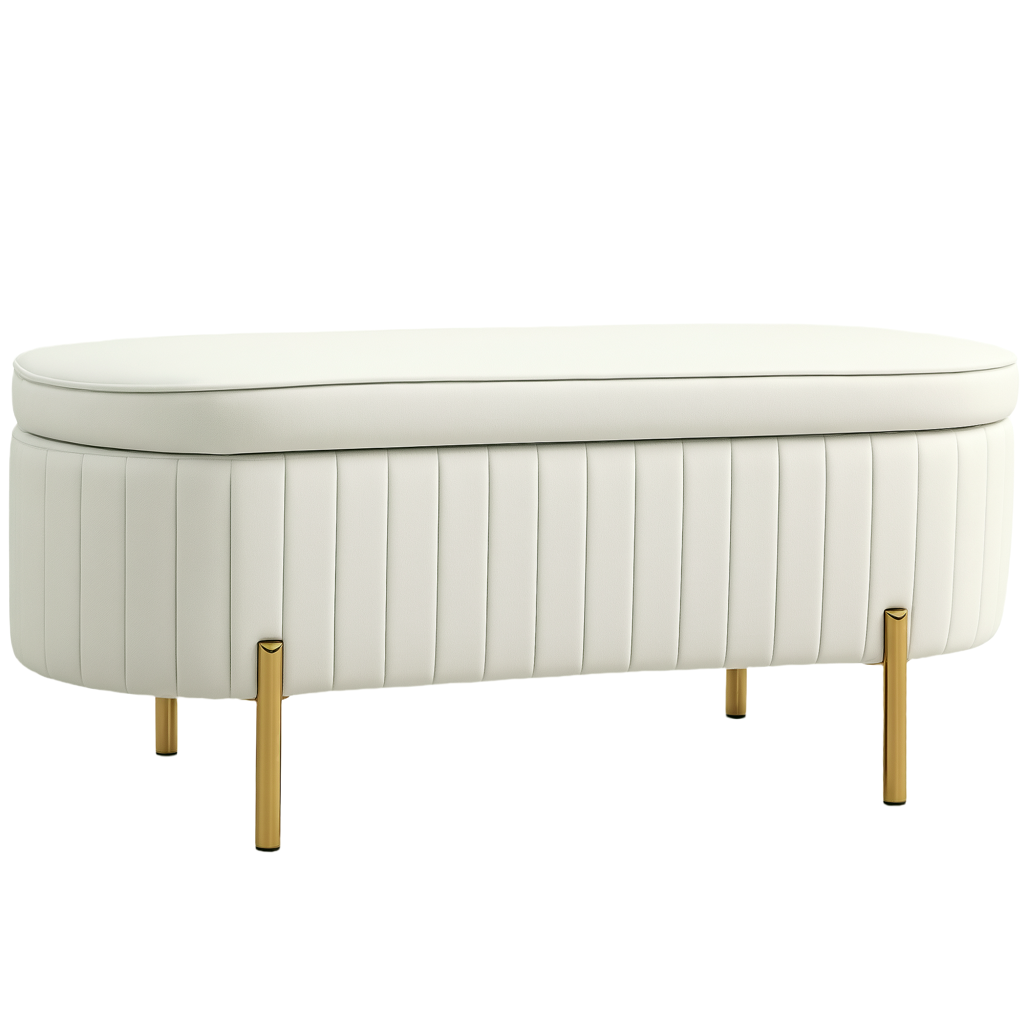 Banc de rangement, bout de lit en velours avec couvercle, pieds en ...