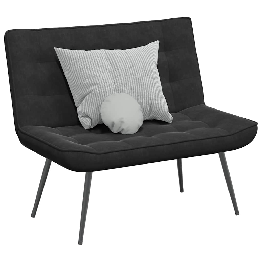Banc noir 110x74x84 cm velours | Leroy Merlin