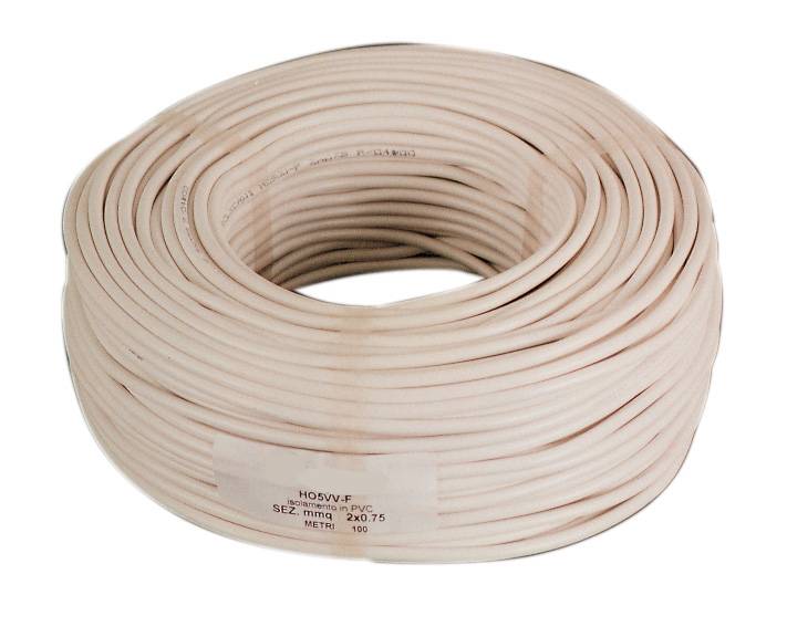 CÂBLE ÉLECTRIQUE H05VV-F SECTION 2X0,75 MM BLANC | Leroy Merlin