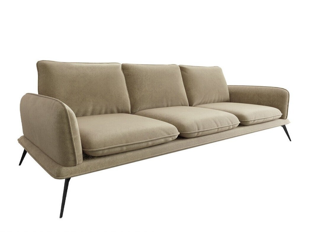 Sofá Lincoln A103, De color marrón claro, 252x110x83cm, Tapiz, Patas ...