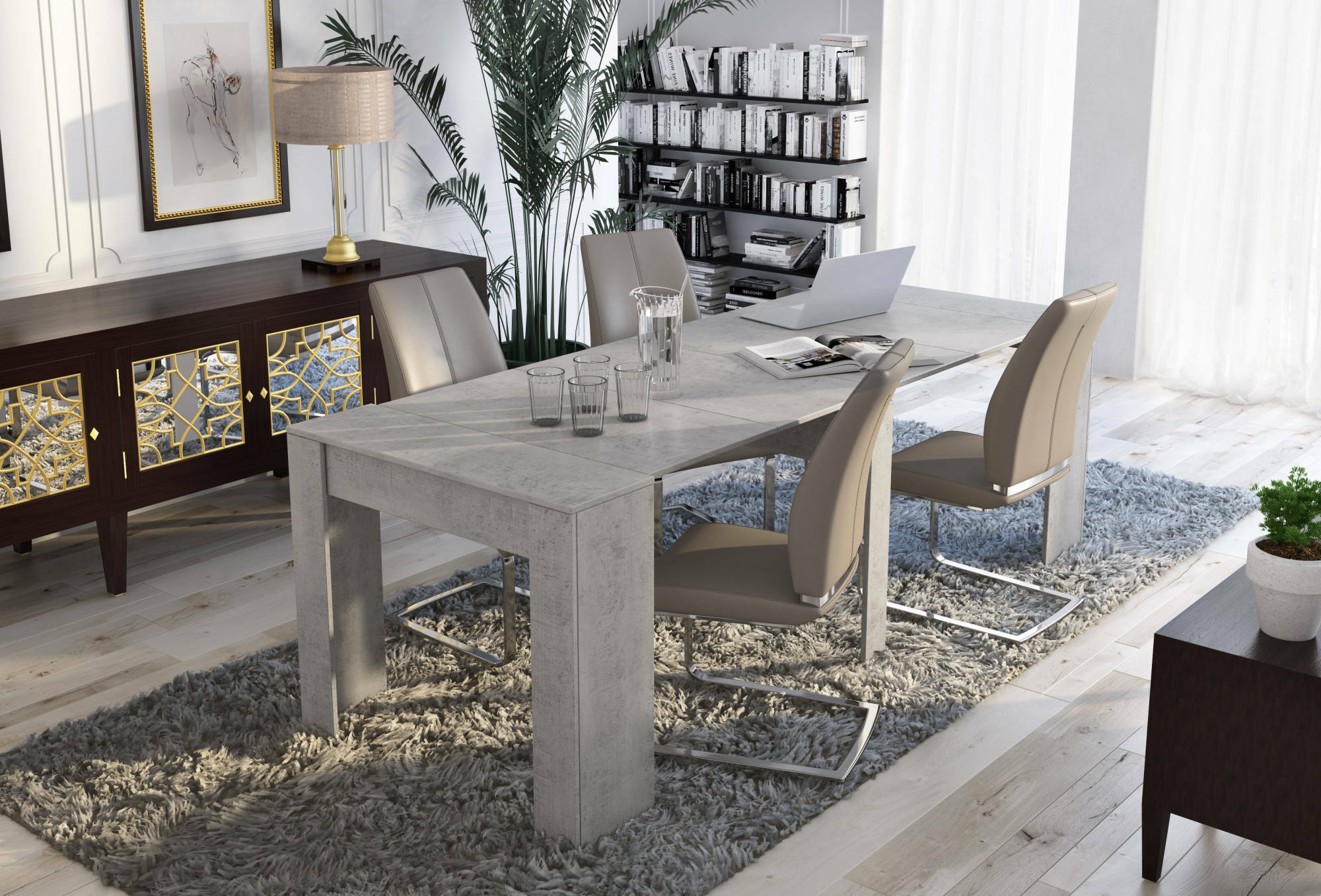 Consola extensible Alberique, Mesa con extensiones, Consola multiusos ...