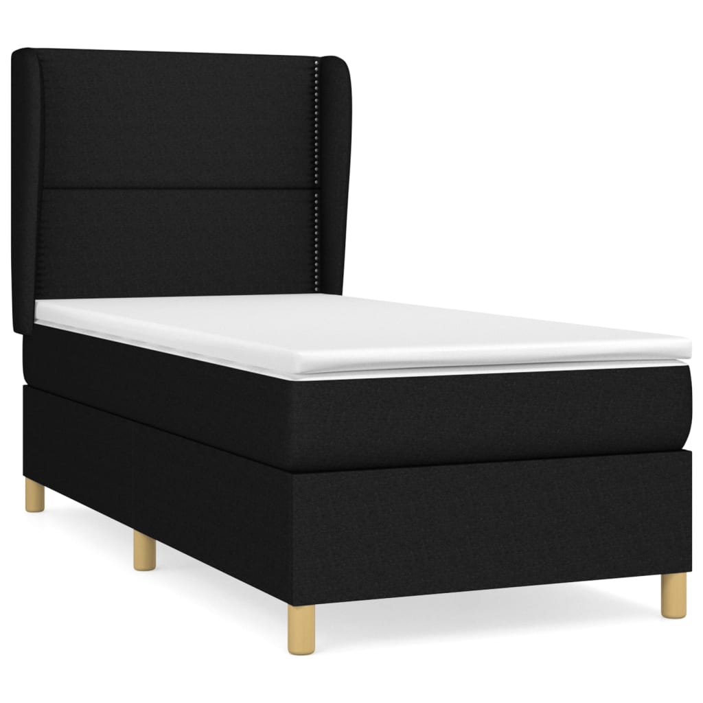 Lit Simple | Lit Adulte | Lit à sommier tapissier avec matelas Noir ...