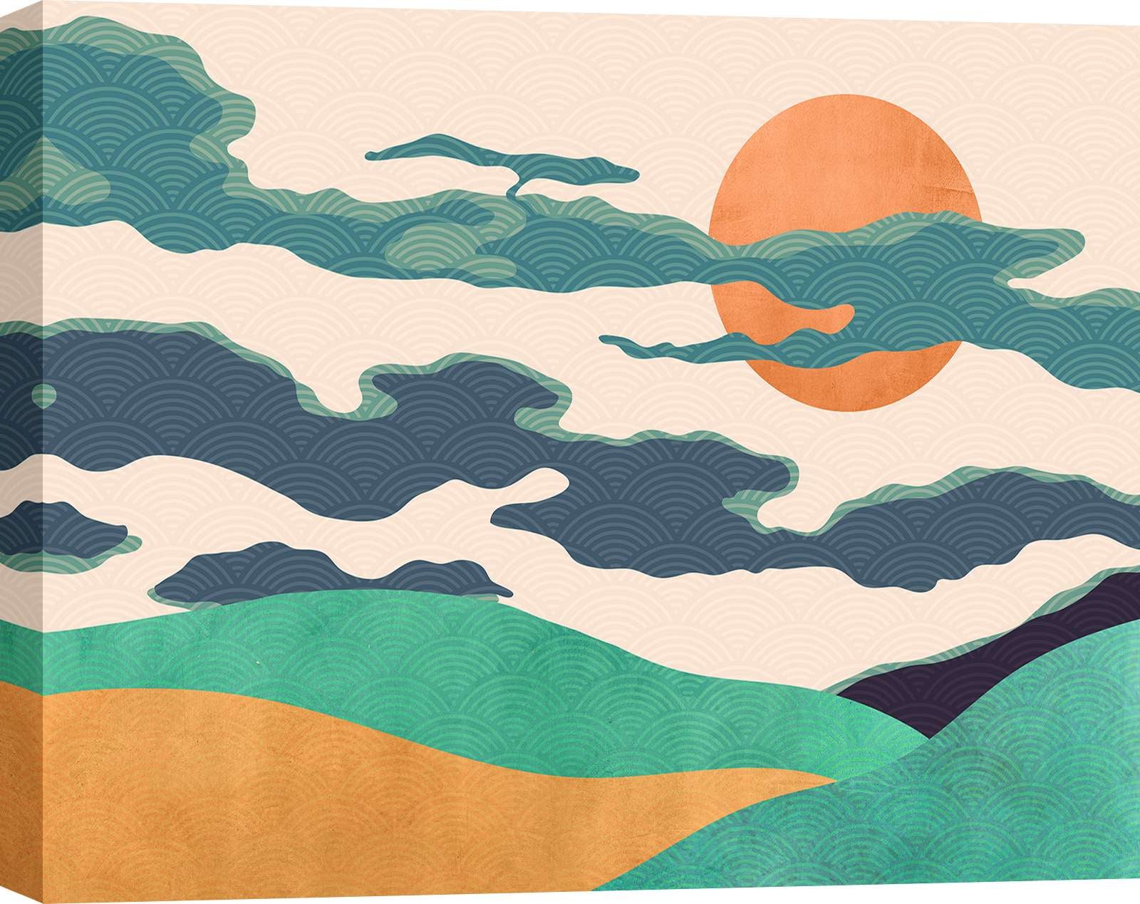 Peinture de paysage minimale, impressions murales - impression sur ...